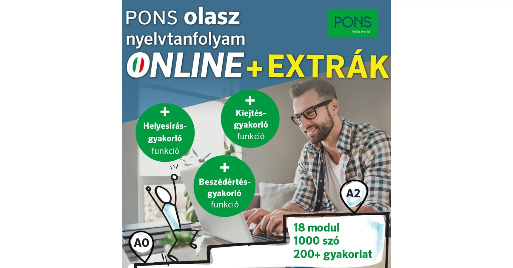 Olasz Nyelvtanfolyam Online + Extrák - pons.hu